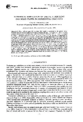 Numerical simulation of dilute turbulent gas-solid flows in horizontal channels + Download PDF