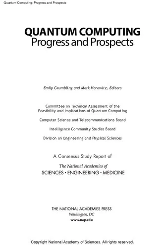 Quantum Computing: Progress and Prospects + Download PDF Quantum Computing: Progress and Prospects + Download PDF