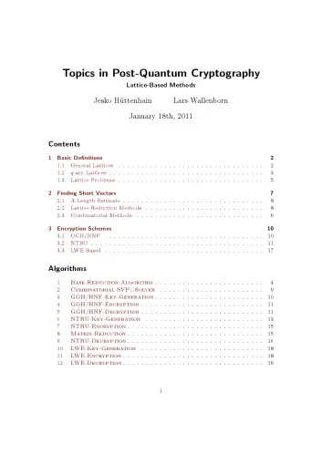 خرید کتاب Topics in Post-Quantum Cryptography: Lattice-Based Methods + دانلود کتاب
