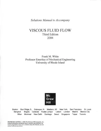 Viscous Fluid Flow Solution Manual + Download PDF